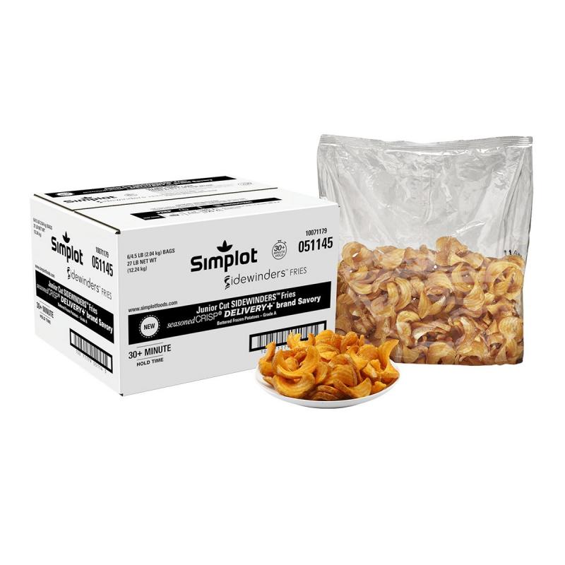 Simplot SIDEWINDERS Seasoned Junior Cut Fries - 6 x 2.04kg