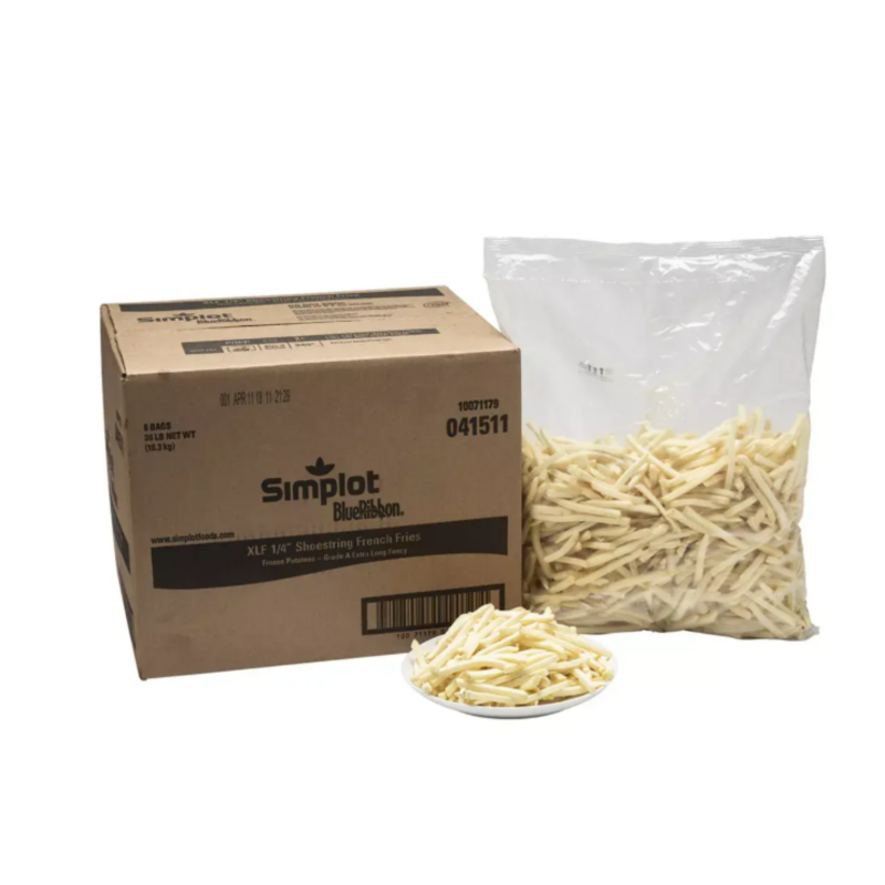Simplot Blue Ribbon PXLF Non-Coated Fries 1/4" Shoestring